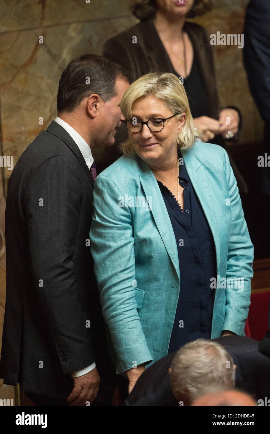 Marine Le Pen, President of the Front National during a session of ...