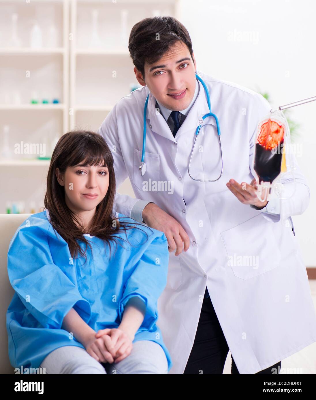 Doctor discussing blood transfusion with patient Stock Photo - Alamy