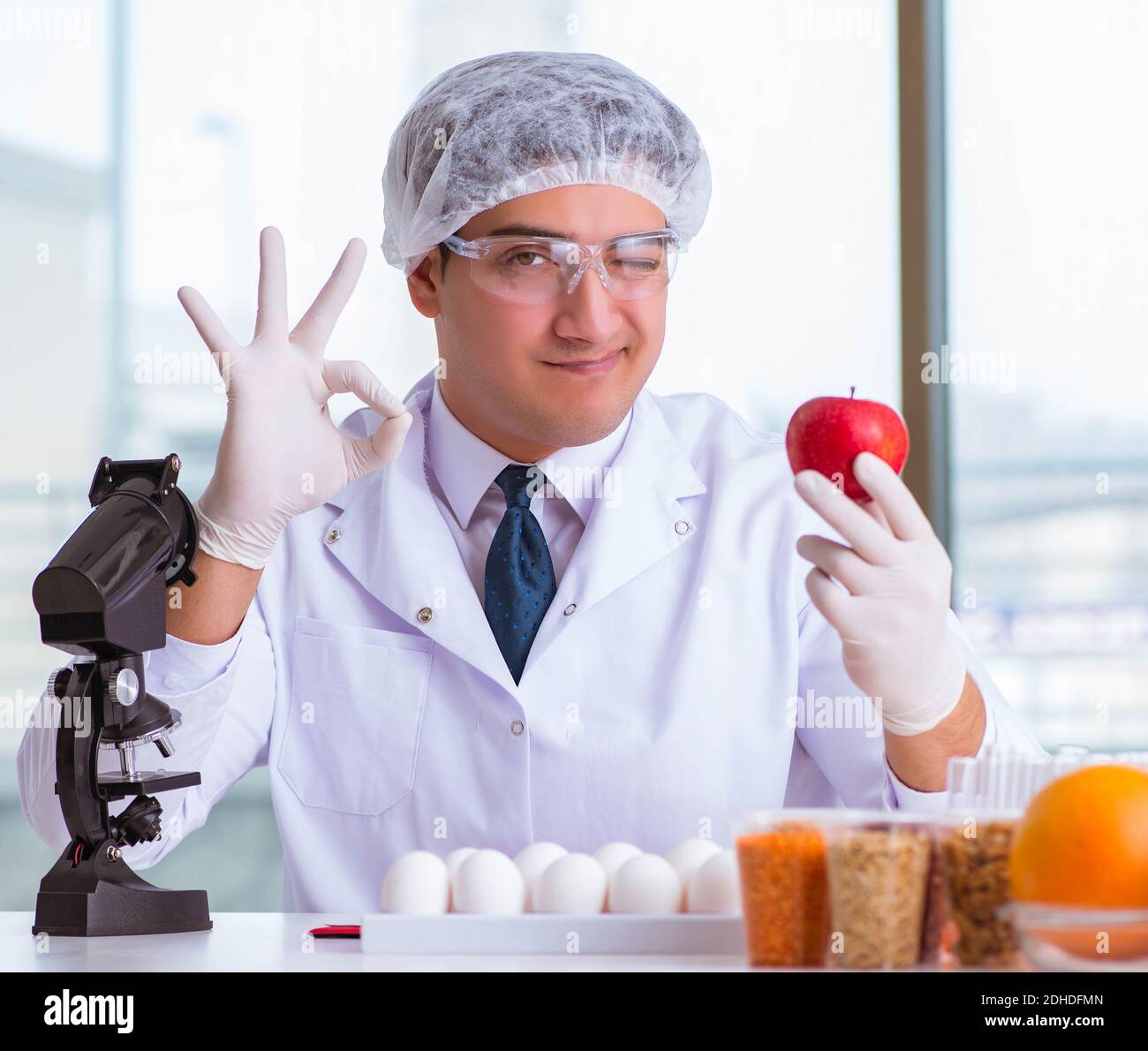 Nutrition expert testing food products in lab Stock Photo - Alamy
