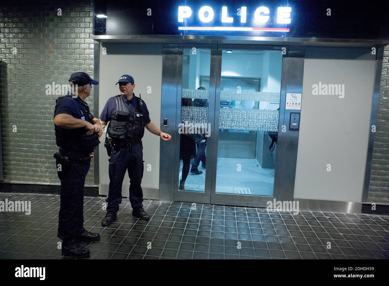 Inaugural visit of the new police station at Châtelet, Paris. October ...
