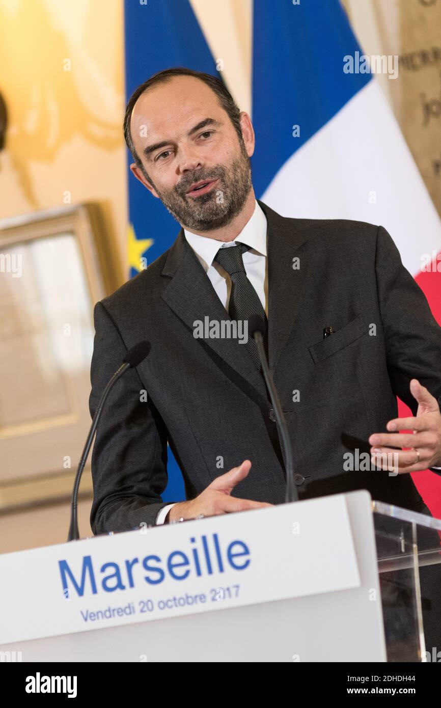 French Prime Minister Edouard Philippe delivers a speech at the city ...