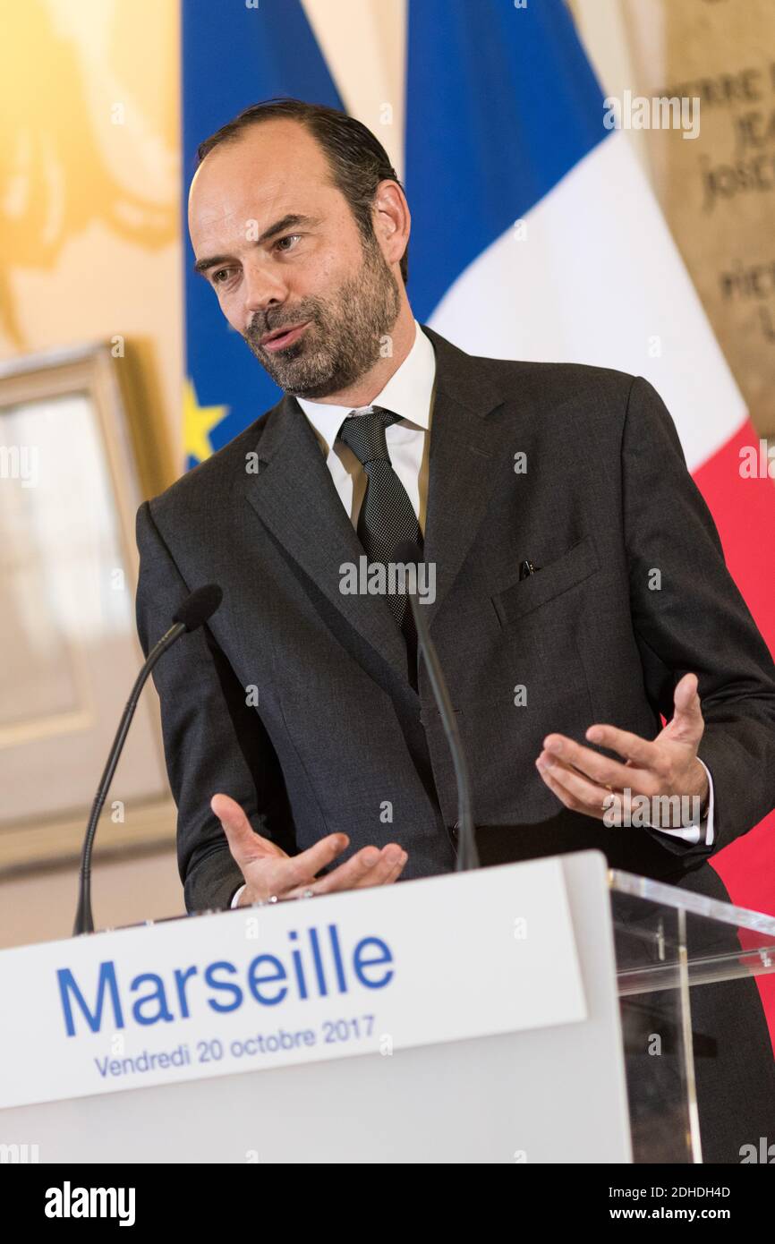 French Prime Minister Edouard Philippe delivers a speech at the city ...