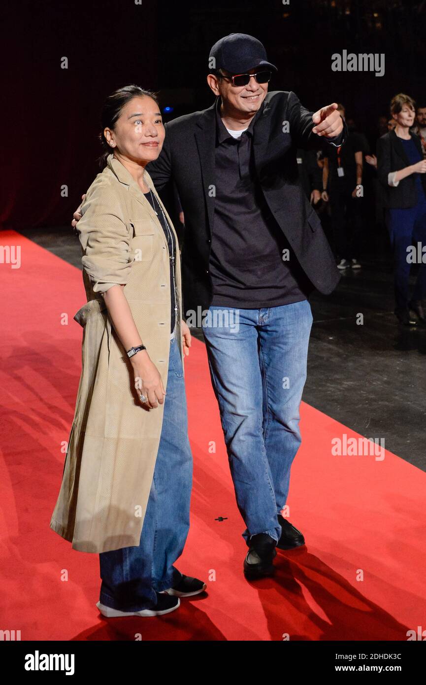 Wong Kar Wai and his wife Esther attending the closing ceremony of the ...