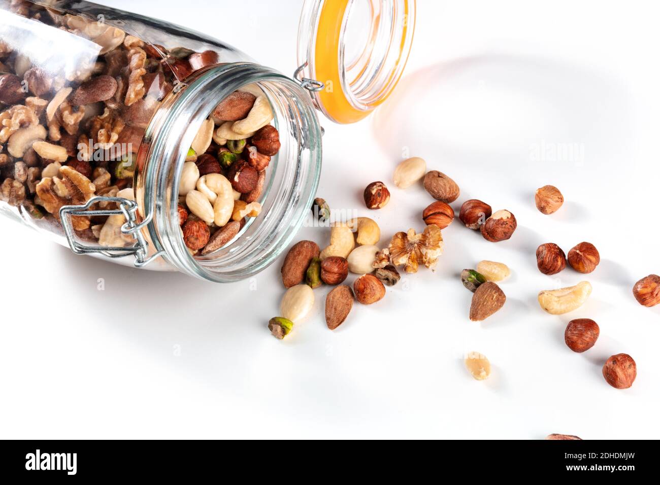 Many different nuts in a mason jar Stock Photo - Alamy