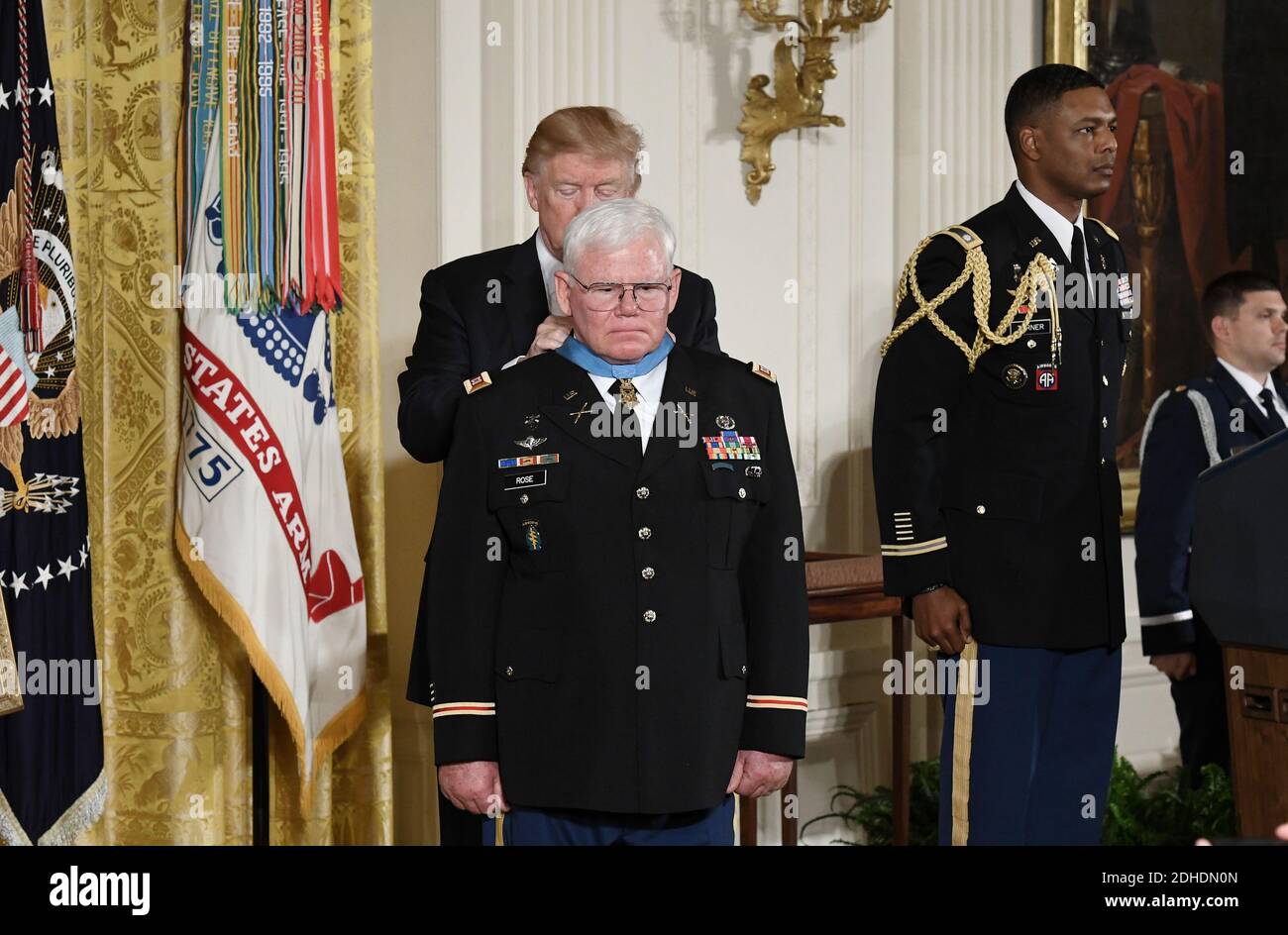 U.S. President Donald Trump presents the Medal of Honor to Vietnam war ...