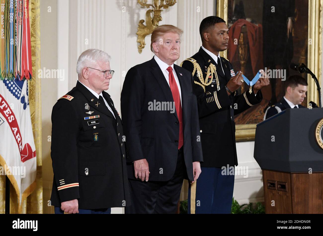 U.S. President Donald Trump presents the Medal of Honor to Vietnam war ...