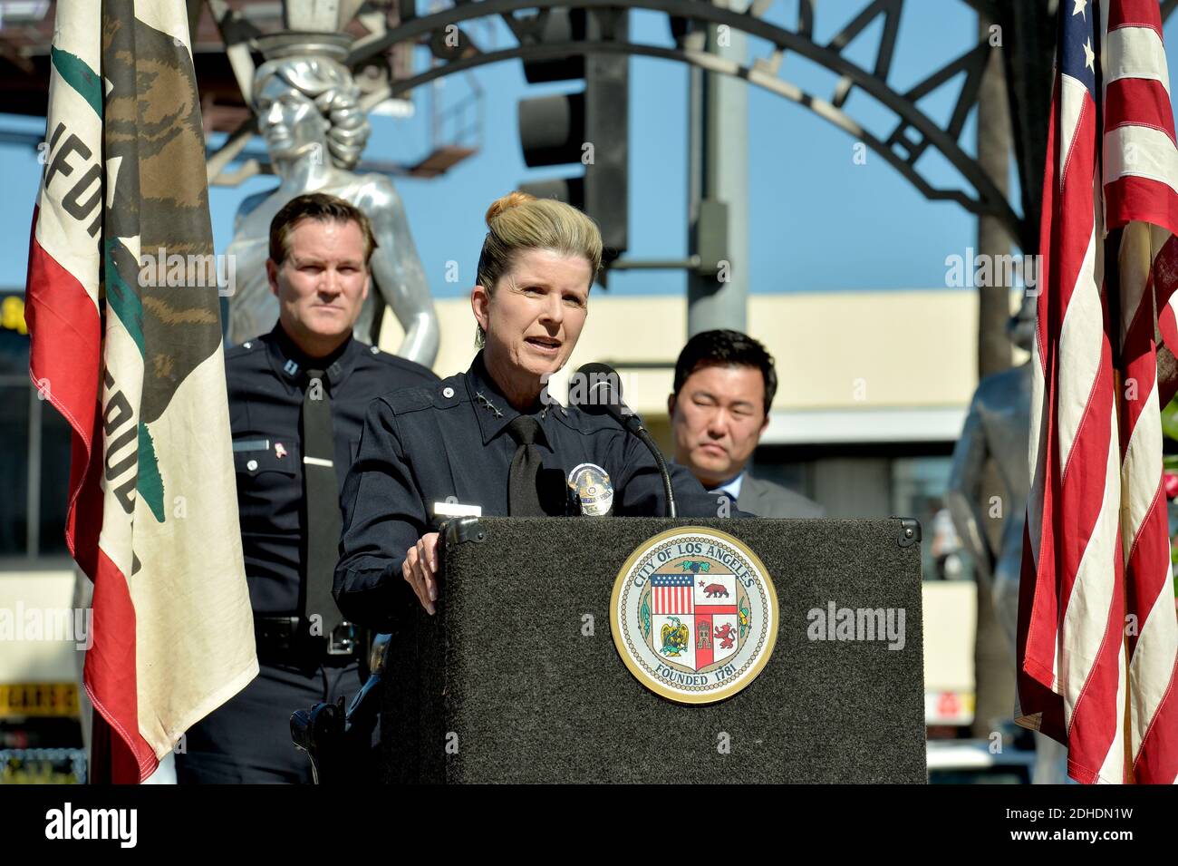 LAPD assistant Chief Beatrice Girmala attends the unveiling ceremony of ...