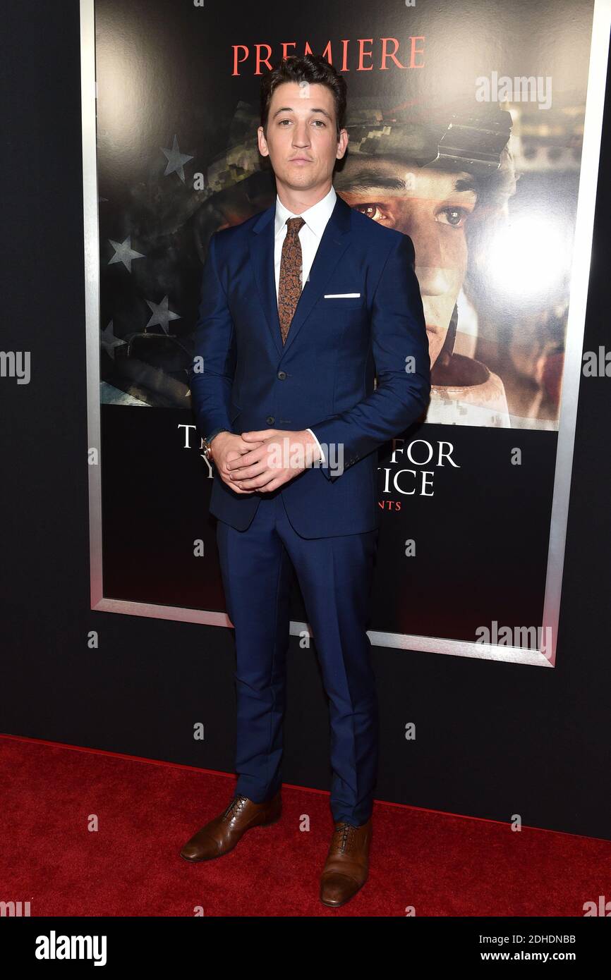 Miles Teller attends the Thank You for Your Service Premiere at the ...