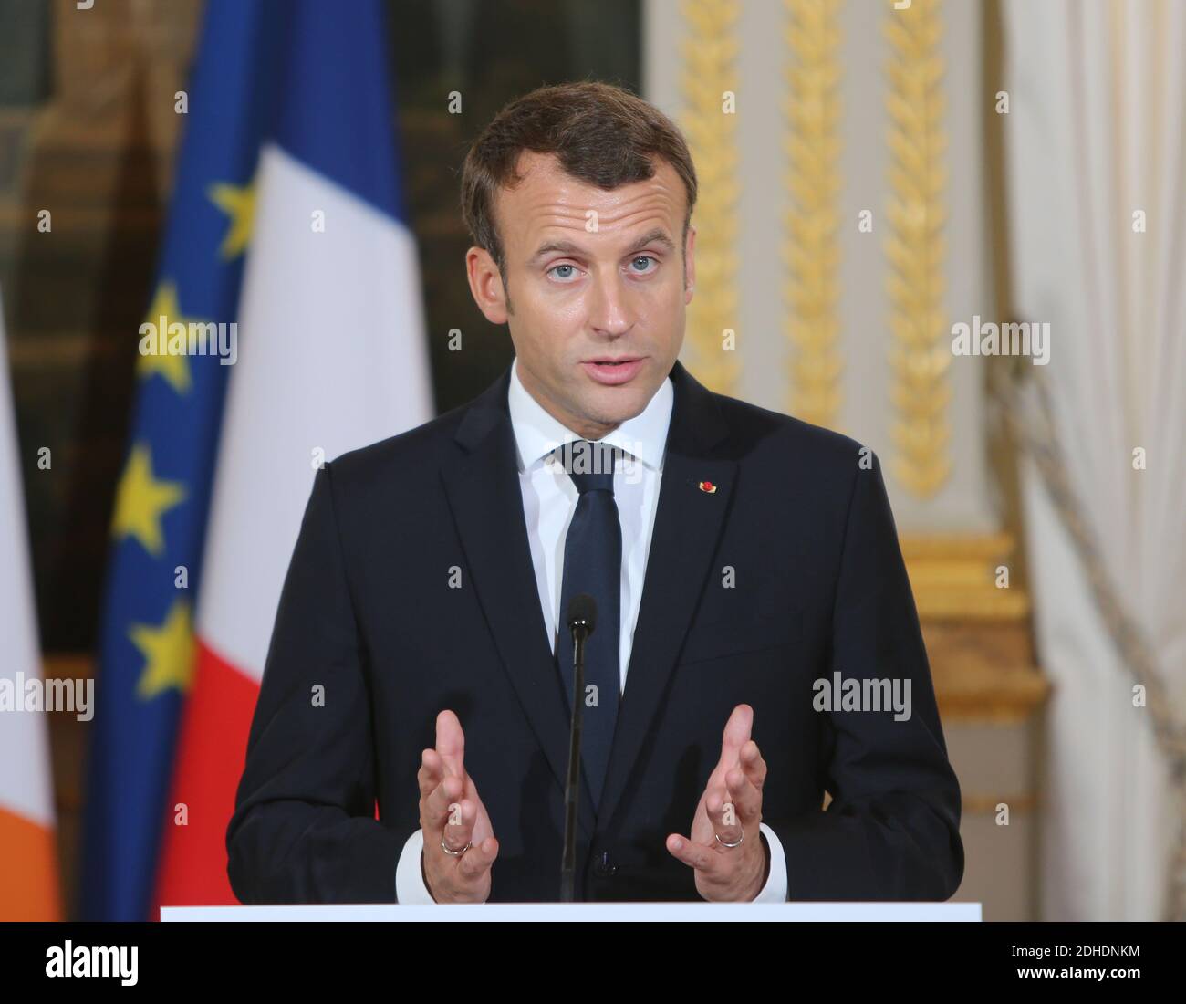French President Emmanuel Macron and Irish Prime Minister Leo Varadkar ...