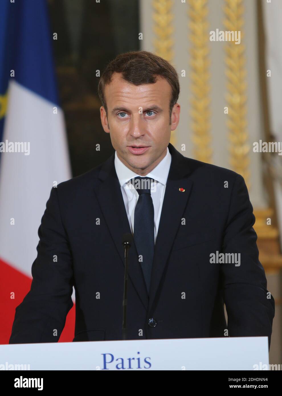 French President Emmanuel Macron and Irish Prime Minister Leo Varadkar ...