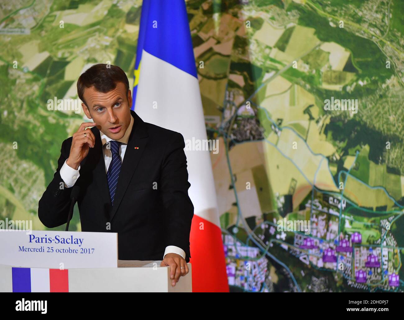 French President Emmanuel Macron attending the inauguration of ...