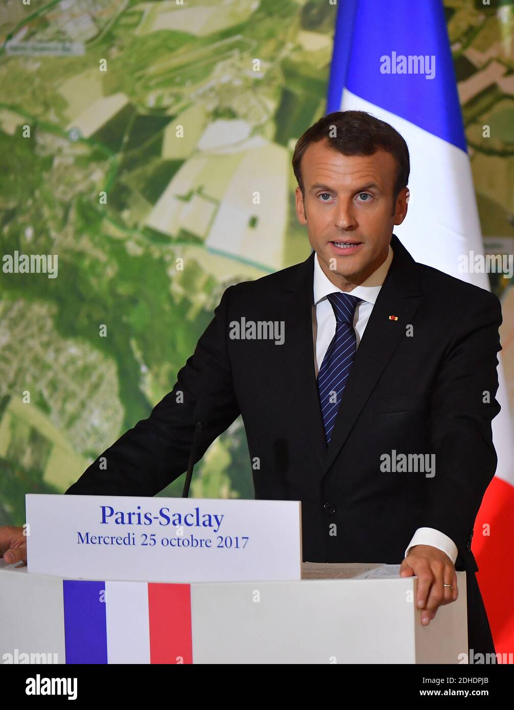 French President Emmanuel Macron attending the inauguration of ...