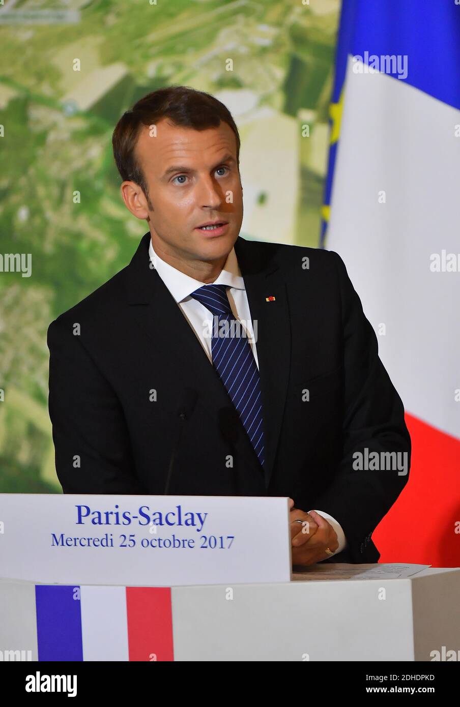 French President Emmanuel Macron attending the inauguration of ...