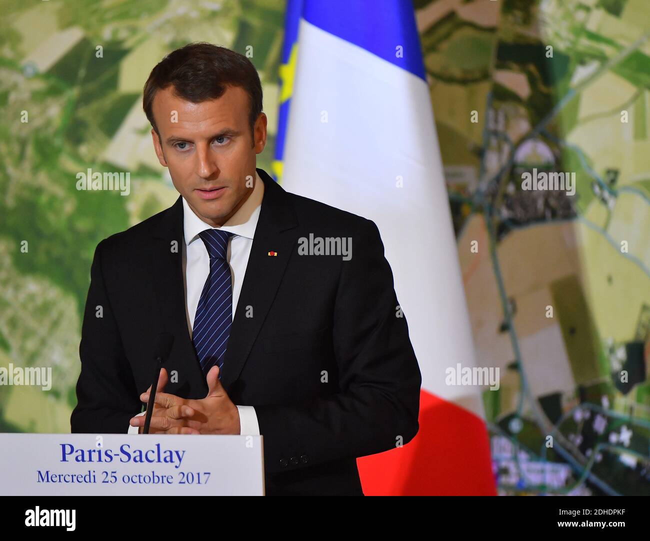 French President Emmanuel Macron attending the inauguration of ...