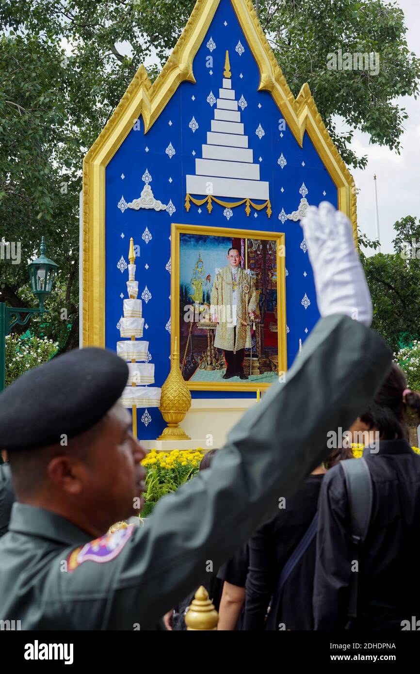 during the funeral procession of the late Thai King Bhumibol Adulyadej ...