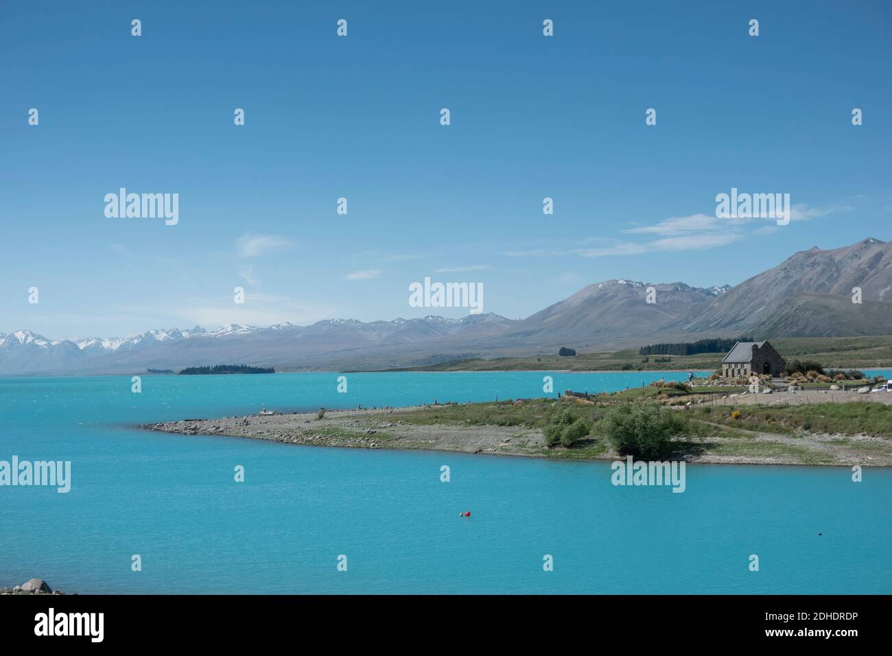 Lake Tekapo vivid landscape with iconic landmark Church of Good ...