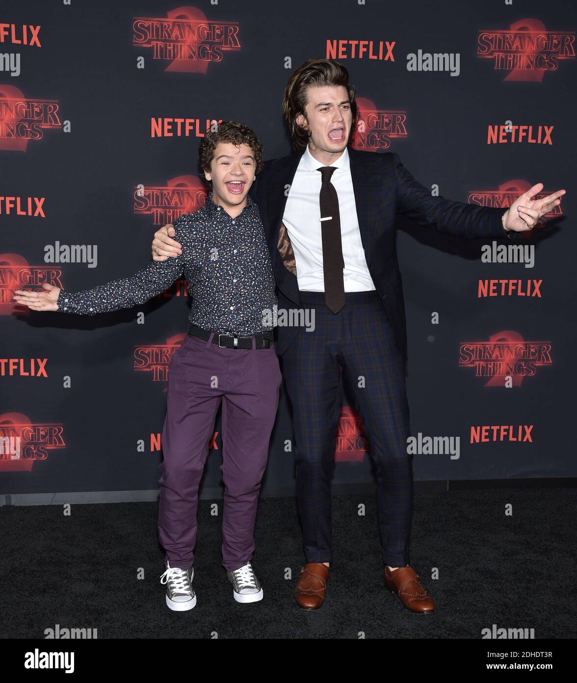 Gaten Matarazzo, Joe Keery attend the Premiere of Netflix's 'Stranger ...