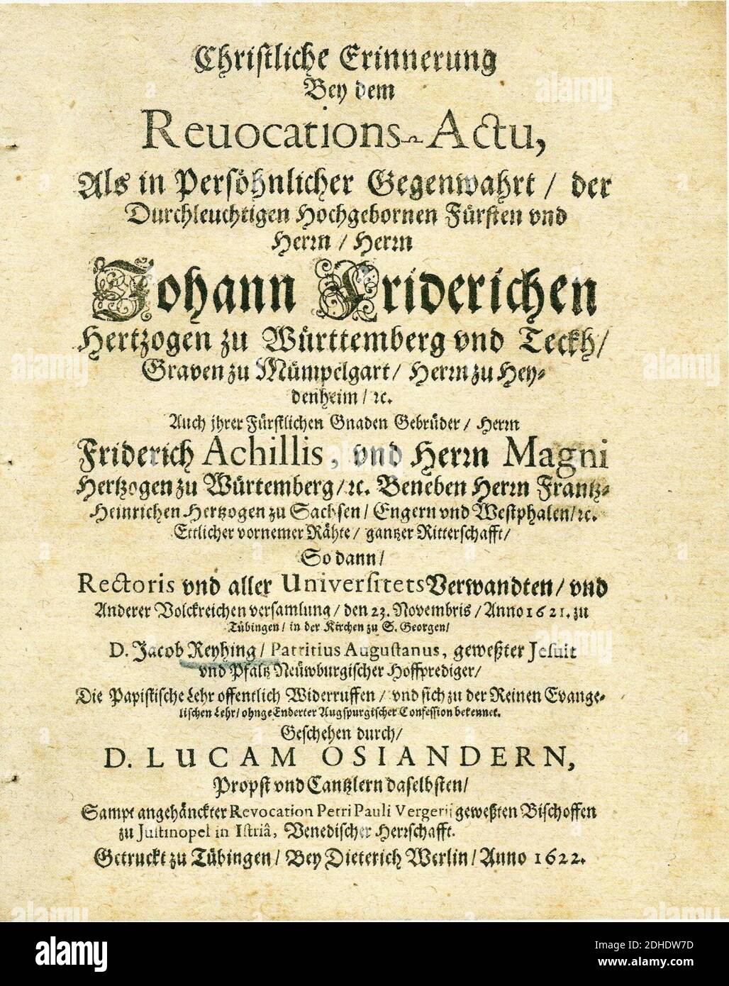 L Osiander - Christliche Erinnerung Bey dem Reuocations-Actu 1622 (AN18 ...