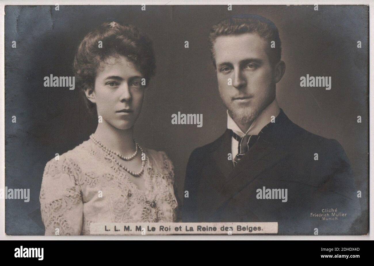 Königin Elisabeth und König Albert I. von Belgien Stock Photo - Alamy