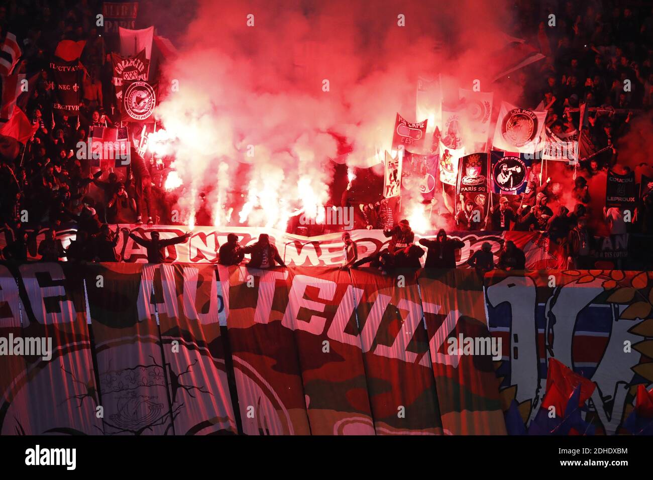PSG's Ultra Fans during the French First League soccer match, PSG vs ...