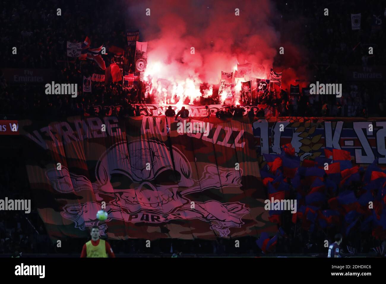 PSG's Ultra Fans during the French First League soccer match, PSG vs ...