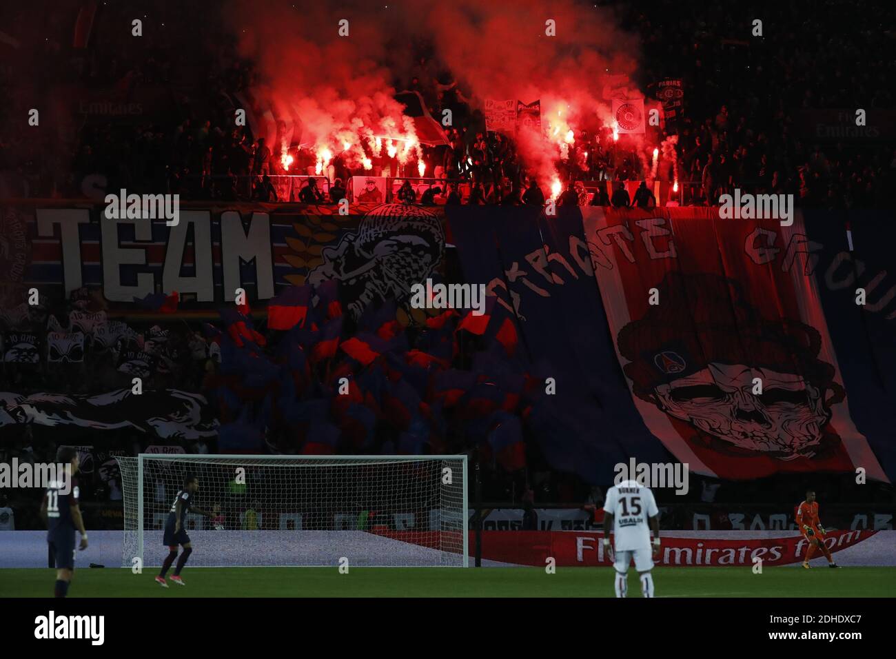 PSG's Ultra Fans during the French First League soccer match, PSG vs ...