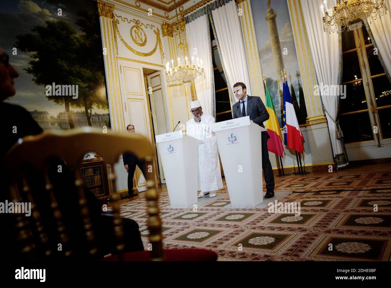 French President Emmanuel Macron meets The President of Mali, Ibrahim ...