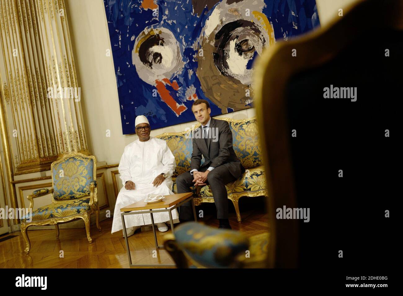 French President Emmanuel Macron meets The President of Mali, Ibrahim ...