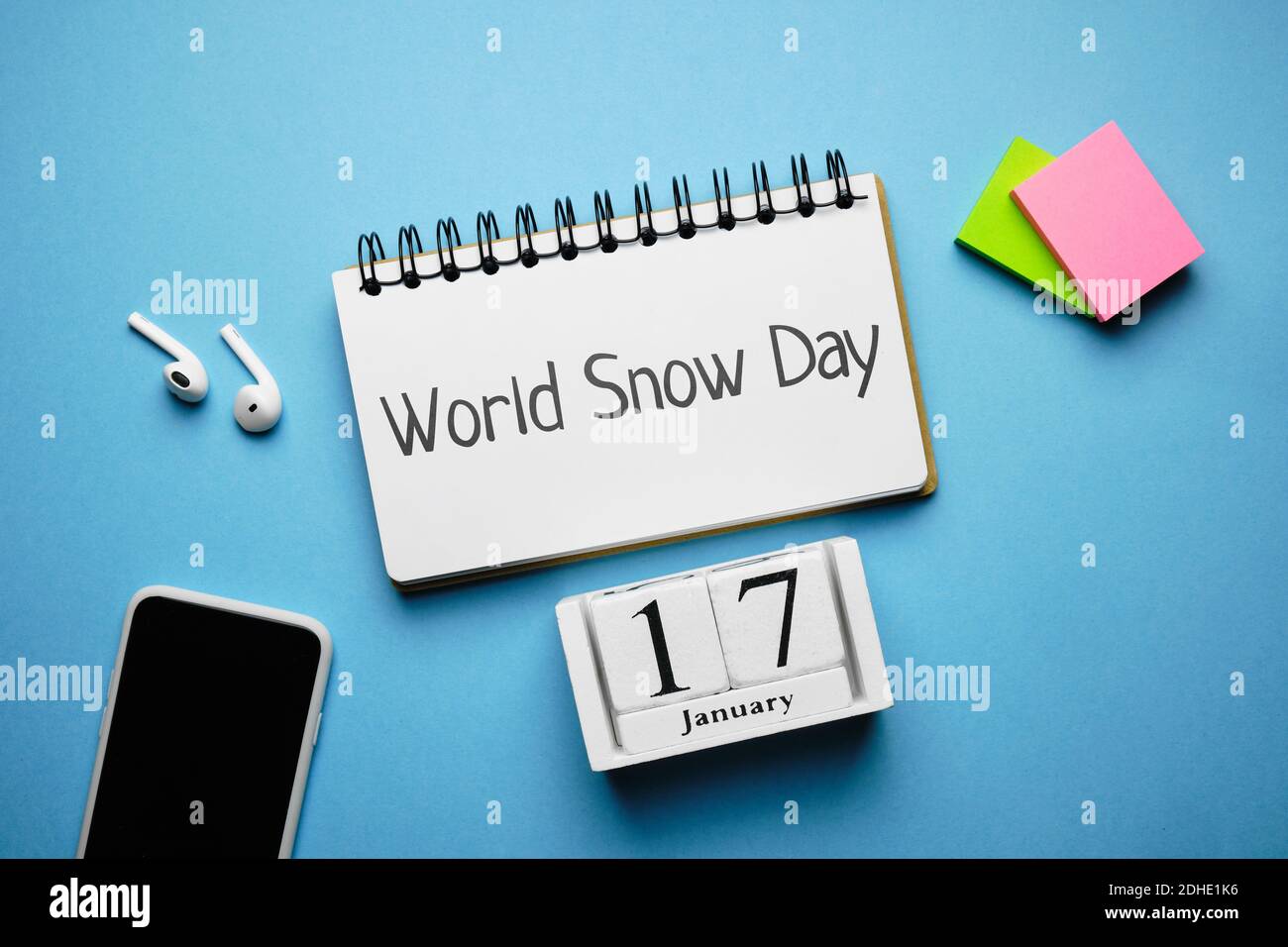 World Snow Day of winter month calendar january Stock Photo - Alamy