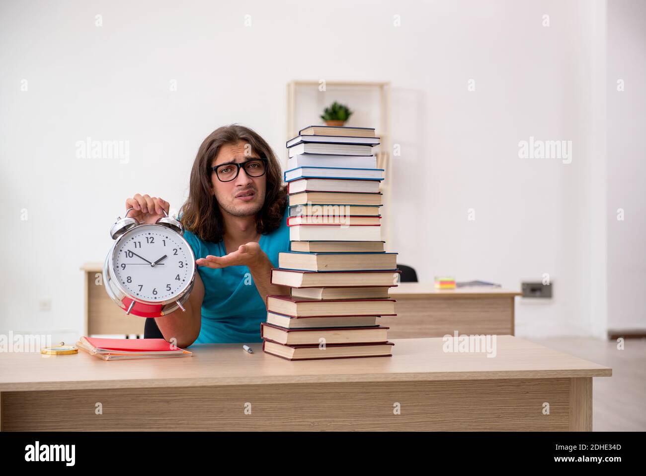 Male student late in class hi-res stock photography and images - Alamy