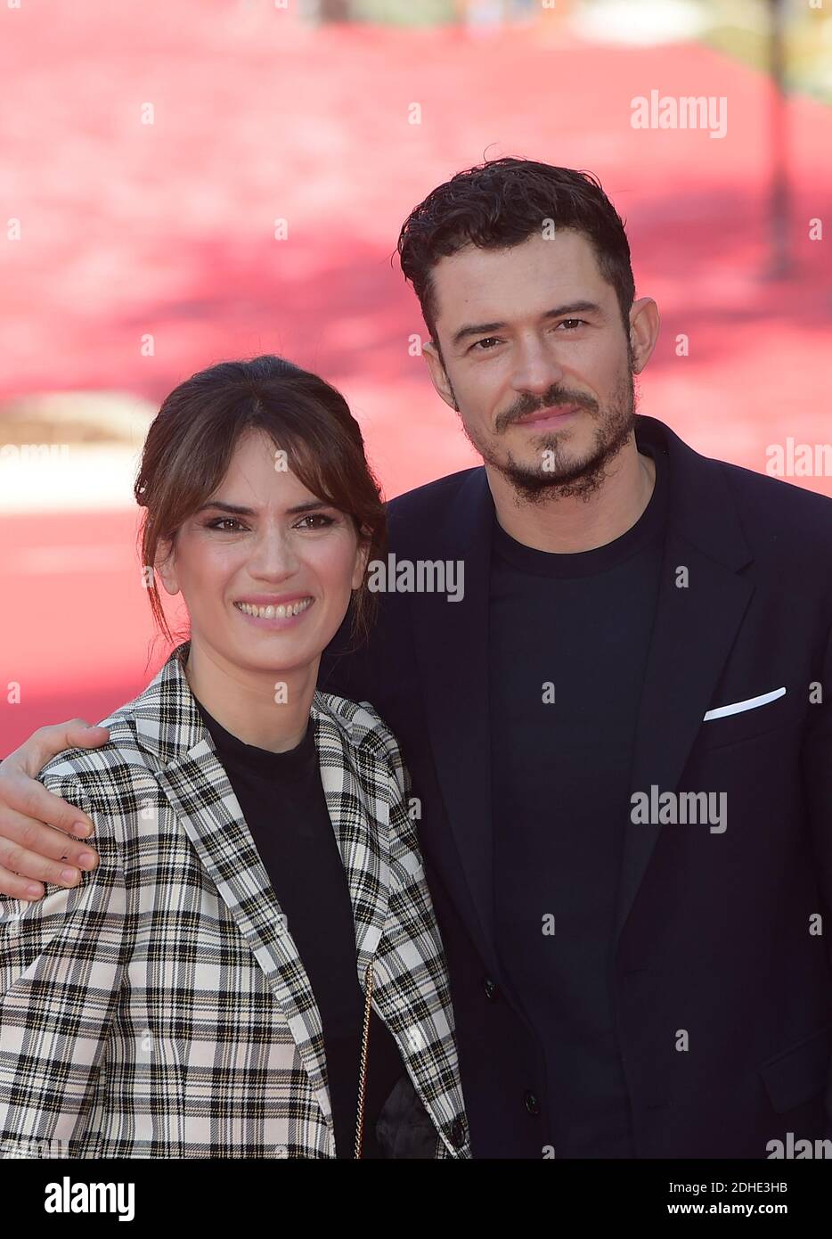 English actor Orlando Bloom and italian actress Maya Sansa walk a red ...
