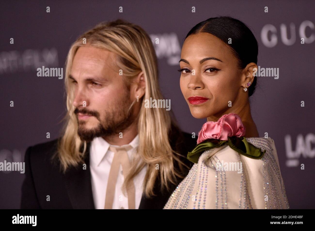 Marco Perego, Zoe Saldana attend the LACMA Art + Film Gala honoring ...