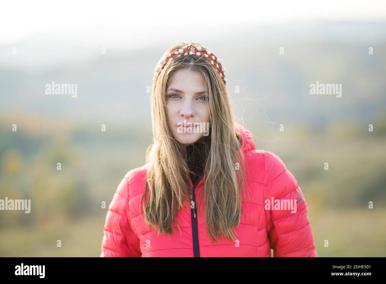 Beautiful Woman Portrait with Blue Eyes Stock Photo - Alamy