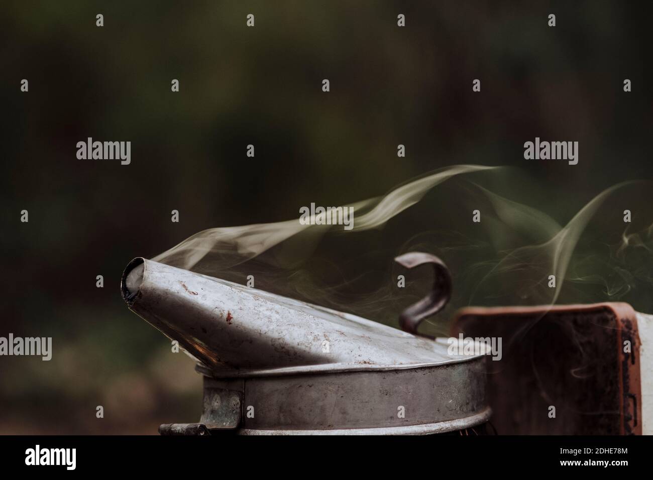 Apiarist tools in a blur background Stock Photo - Alamy