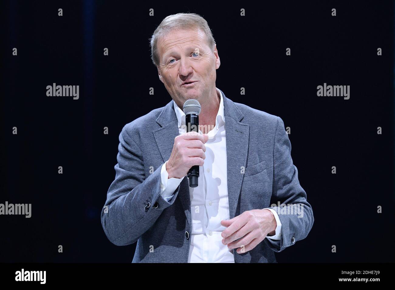 President of Navya Christophe Sapet attending the launching of the ...