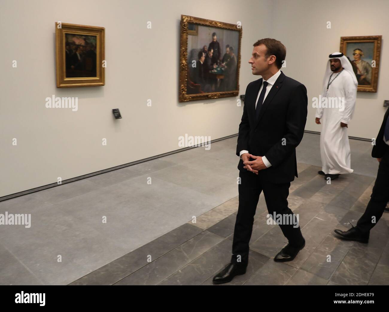French President Emmanuel Macron visits the Louvre Abu Dhabi Museum ...