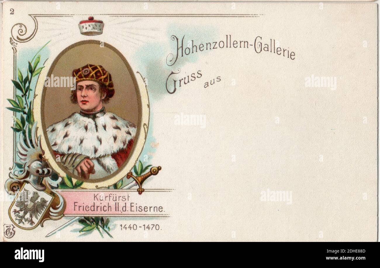 Kurfürst Friedrich II (1440-1470), Portrait, AK, D2080-02 Stock Photo ...