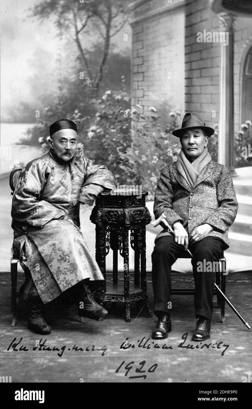Ku Hung-ming and William Quincey (1920 Stock Photo - Alamy
