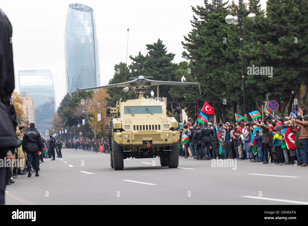 Victory Parade in Baku - Azerbaijan: 10 December 2020. UAV, unmanned ...