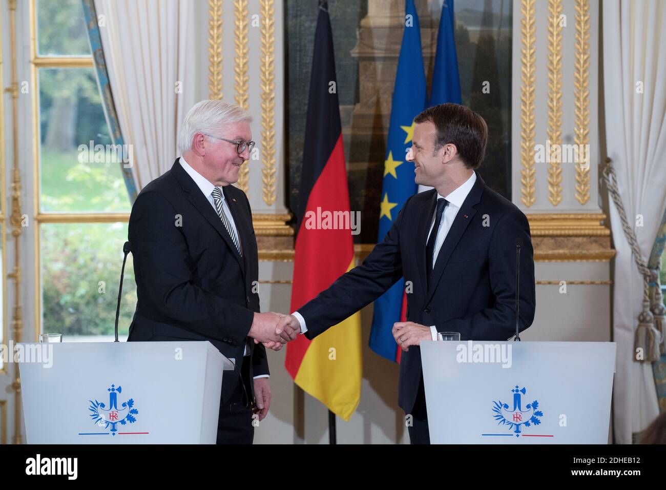 French President Emmanuel Macron and German President Frank-Walter ...