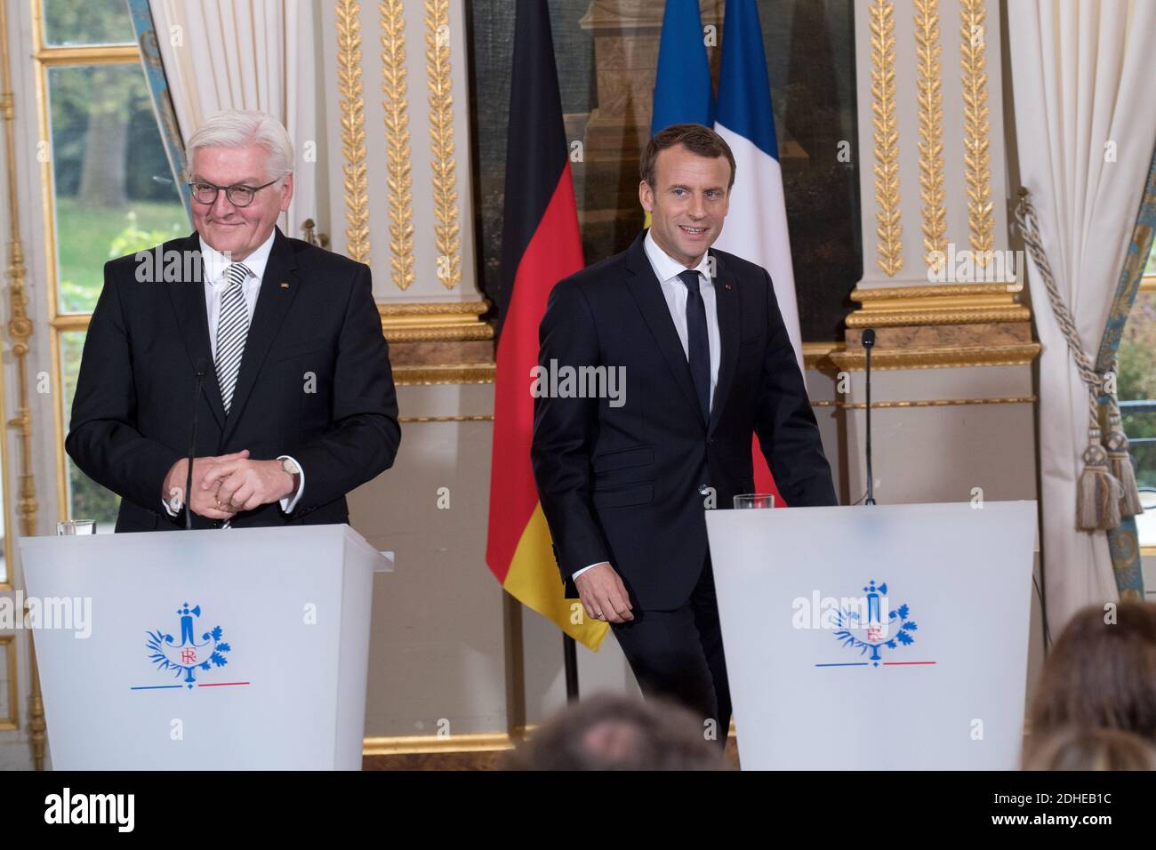 French President Emmanuel Macron and German President Frank-Walter ...