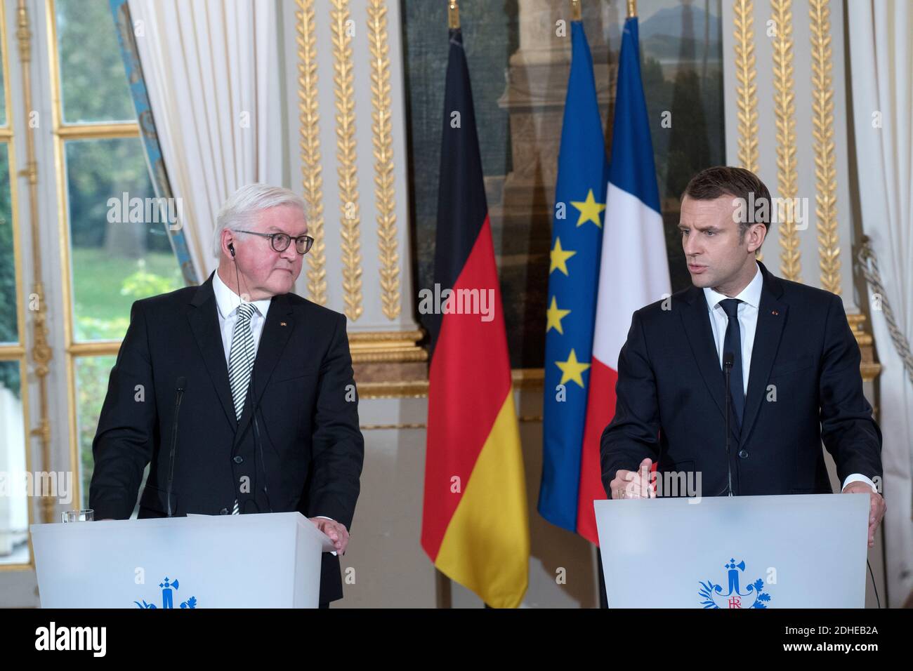 French President Emmanuel Macron and German President Frank-Walter ...