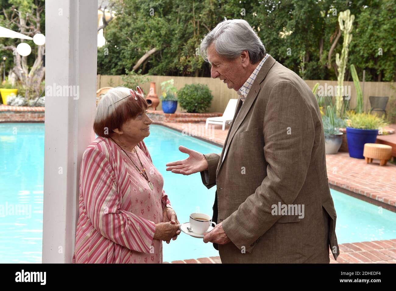 Agnes Varda and AMPAS President John Bailey attend a brunch celebrating ...