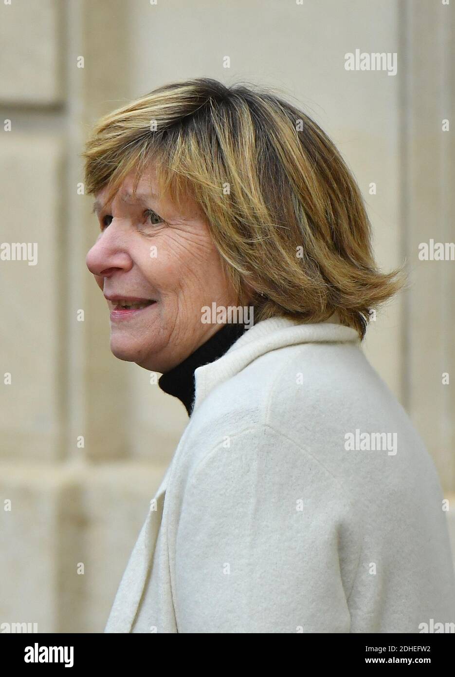 Michele Marchand as Mimi arriving at the Elysee Palace in Paris, France ...