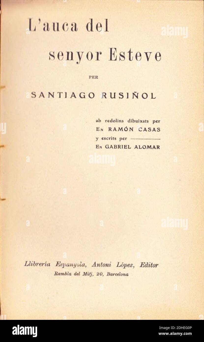 L'auca del senyor Esteve (1912) (portada Stock Photo - Alamy