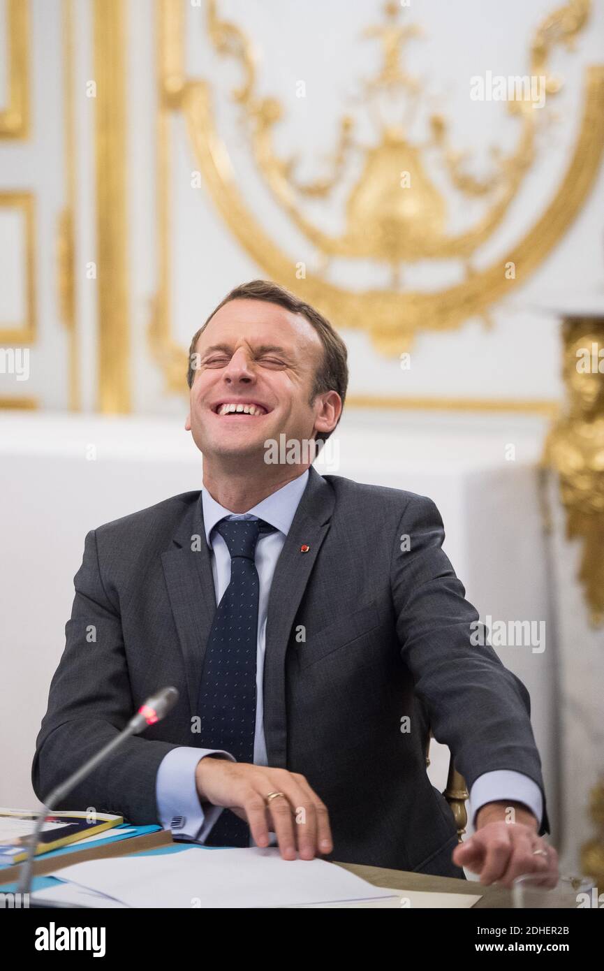 French President Emmanuel macron receives children the occasion of ...