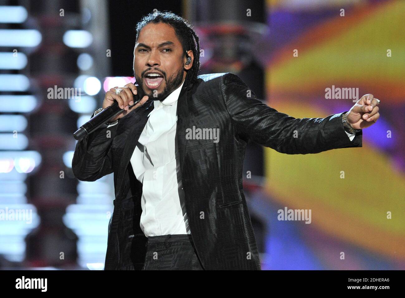 Migue attending the Victoria's Secret Fashion Show at the Mercedes-Benz ...