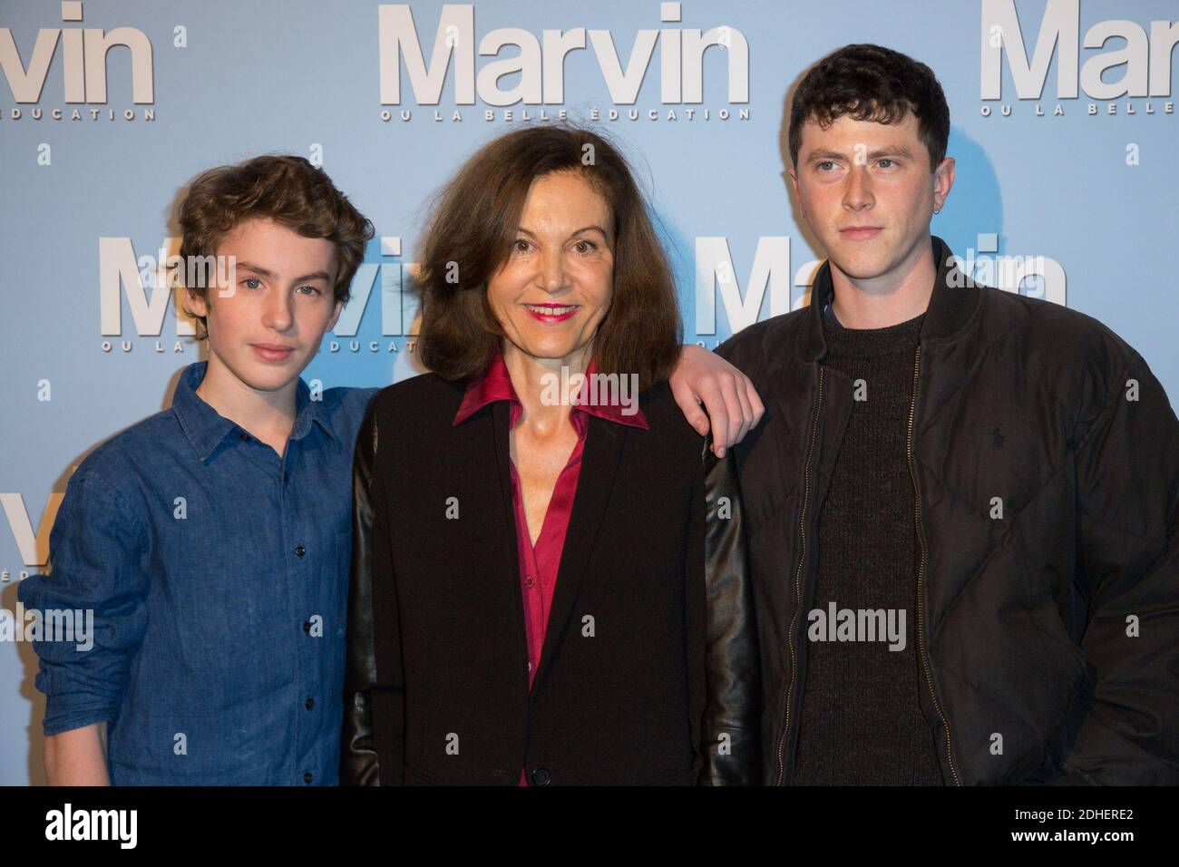 Jules Porier, Anne Fontaine, Finnegan Oldfield arriving at 'Marvin ...