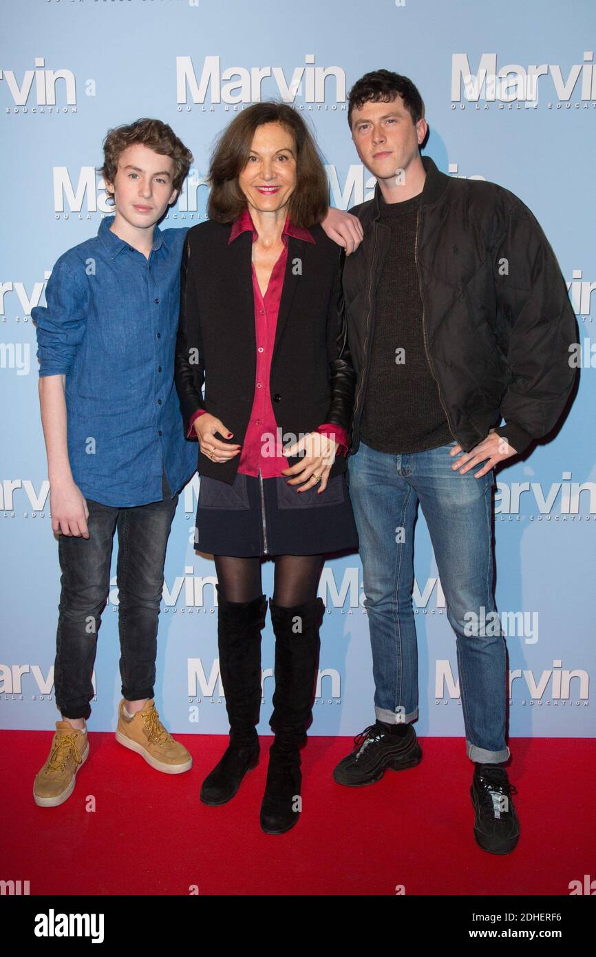 Jules Porier, Anne Fontaine, Finnegan Oldfield arriving at 'Marvin ...