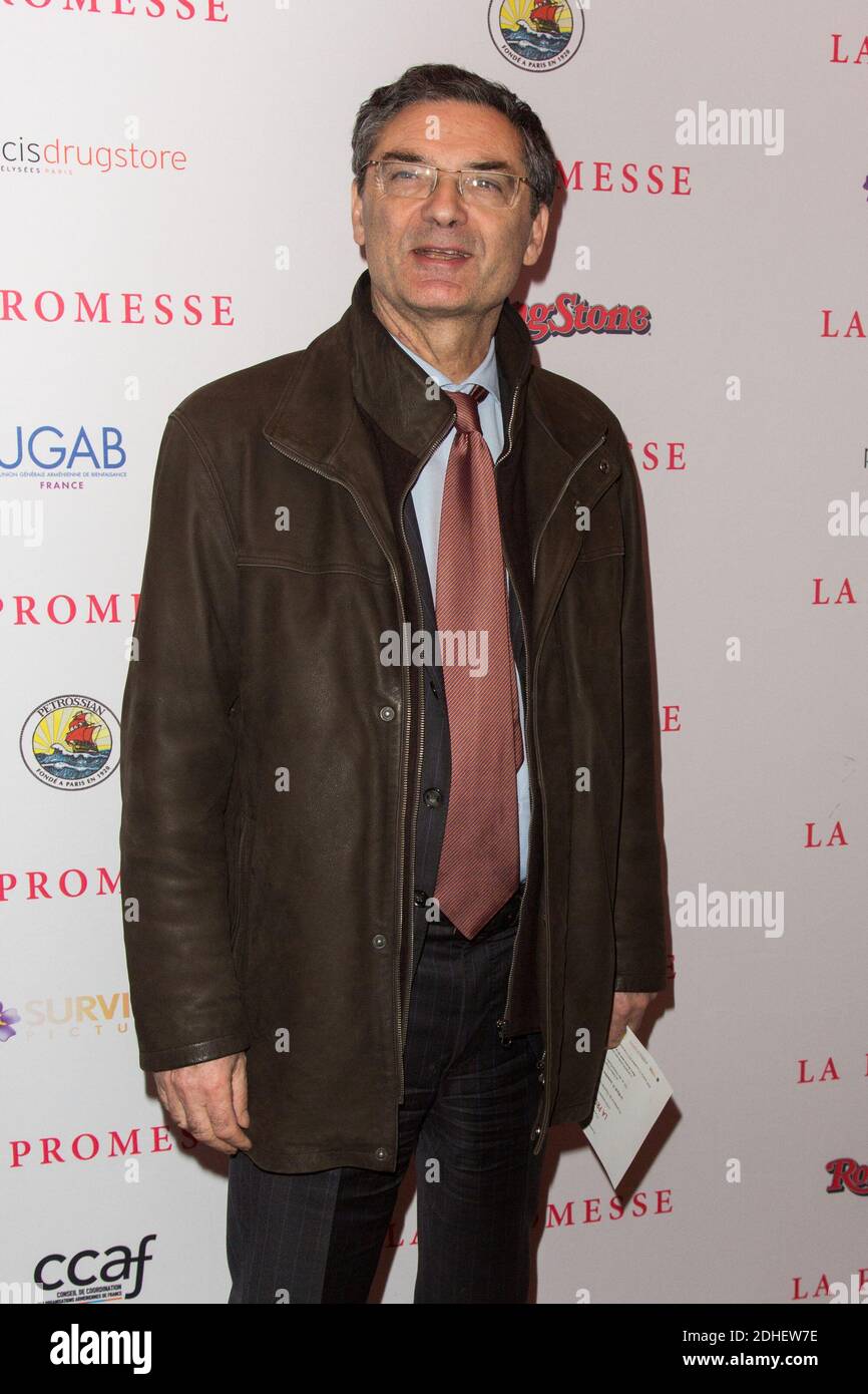 Patrick Devedjian arriving at 'La Promesse' Paris film premiere at ...